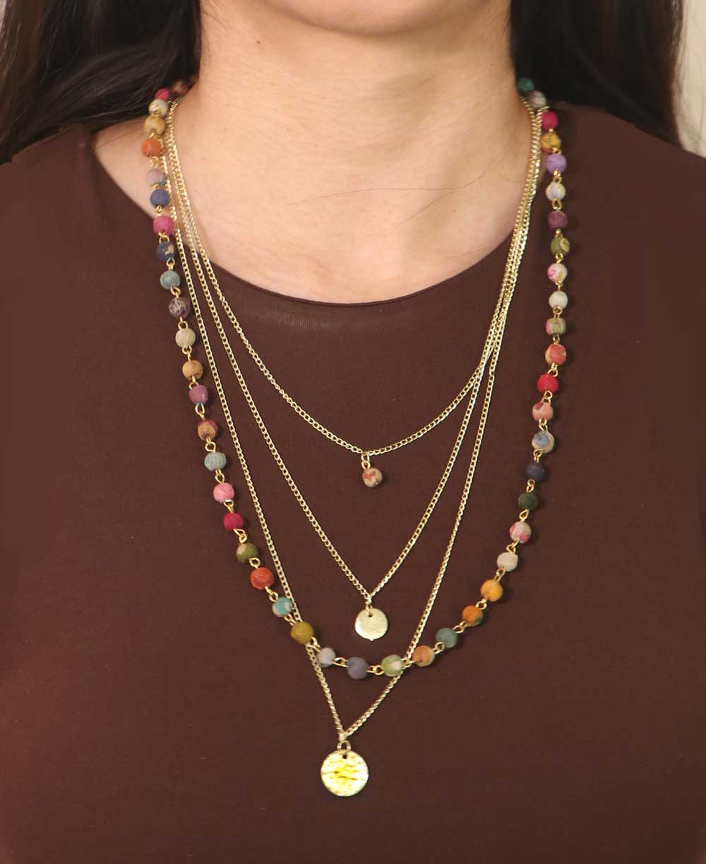 Fairtrade 4 Layered Necklace – Handmade, Elegant, and Sustainable ...