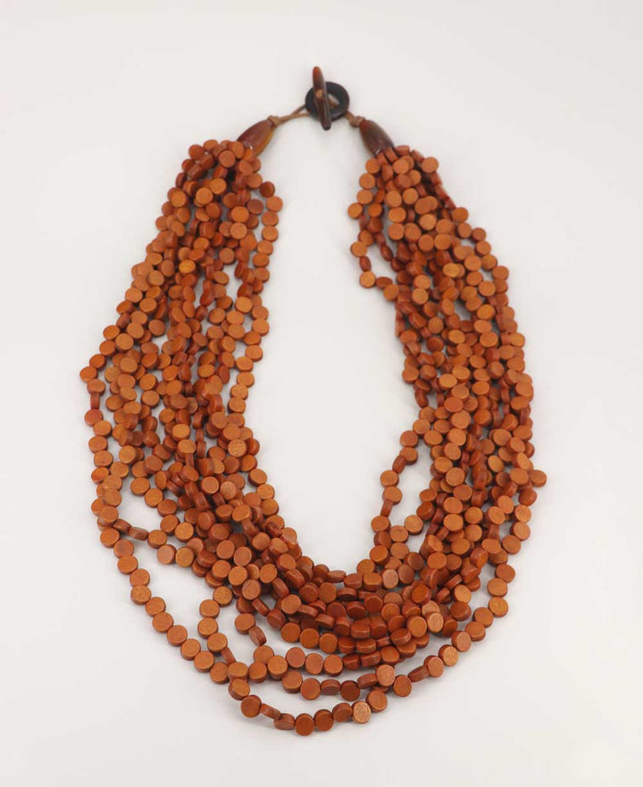 Honey Hued Twisted Strand Wood Necklace - Artisan Crafted – Cultural ...