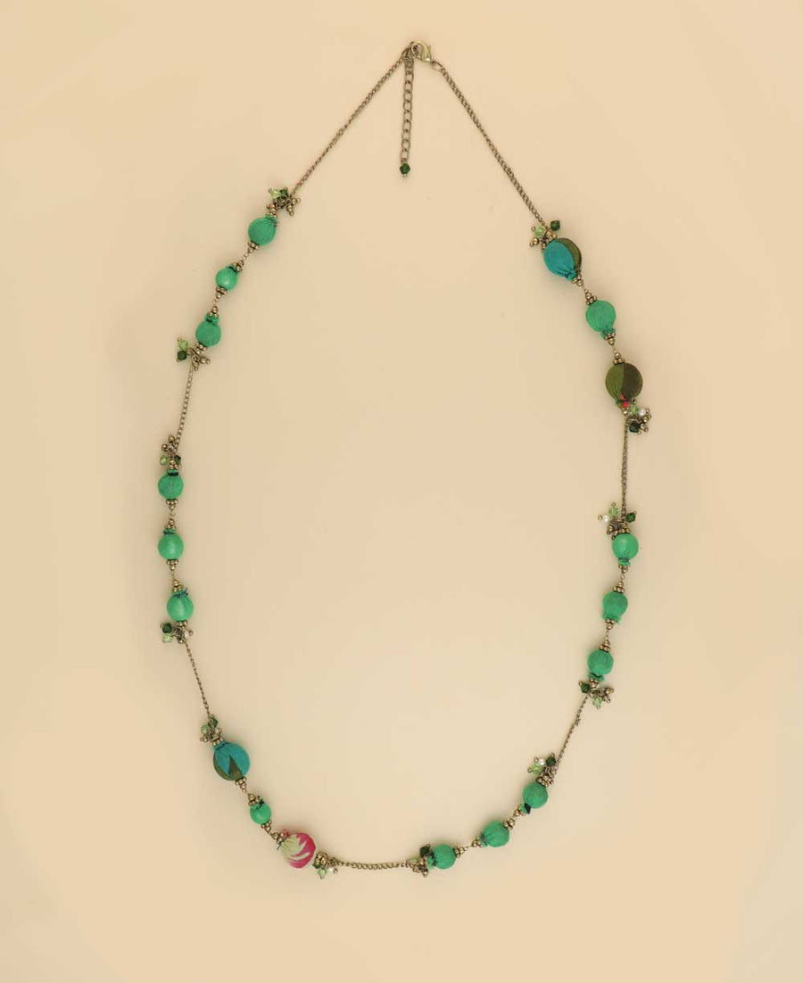 Handcrafted Textile-Wrapped Bead Necklace in Multiple Colors – Cultural ...