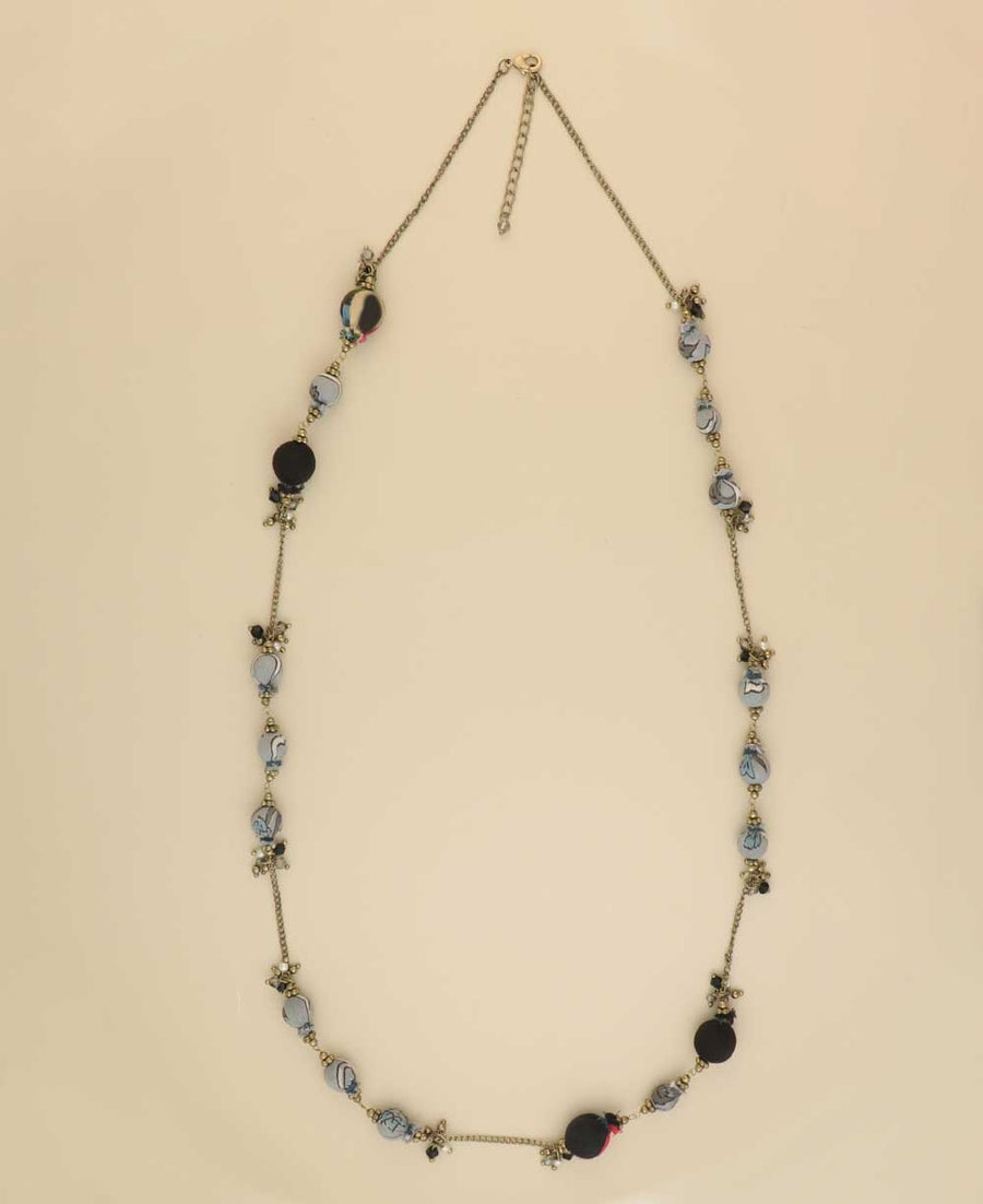 Handcrafted Textile-Wrapped Bead Necklace in Multiple Colors – Cultural ...