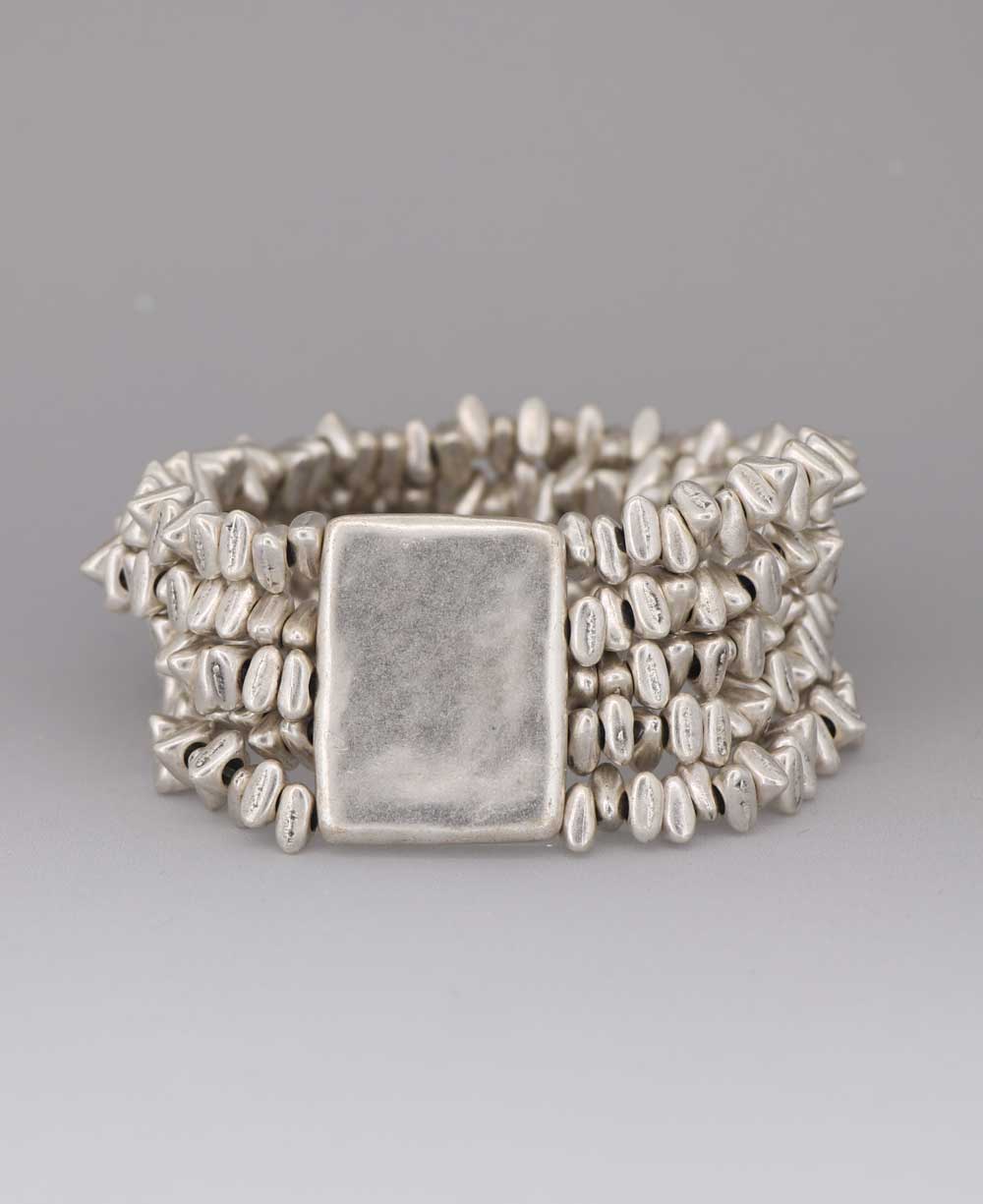 Textured Pewter Bead Stretch Bracelet Handmade in Turkey – Cultural ...