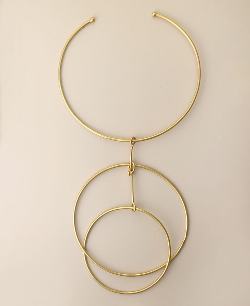 Minimalist Brass Hoop Choker Necklace – Elegant, Modern, and ...